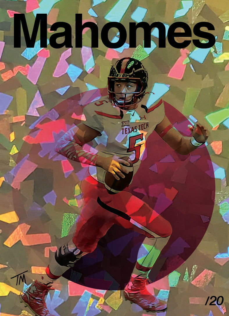 Patrick Mahomes - Texas Tech - with a Limited Gold Refractor Card