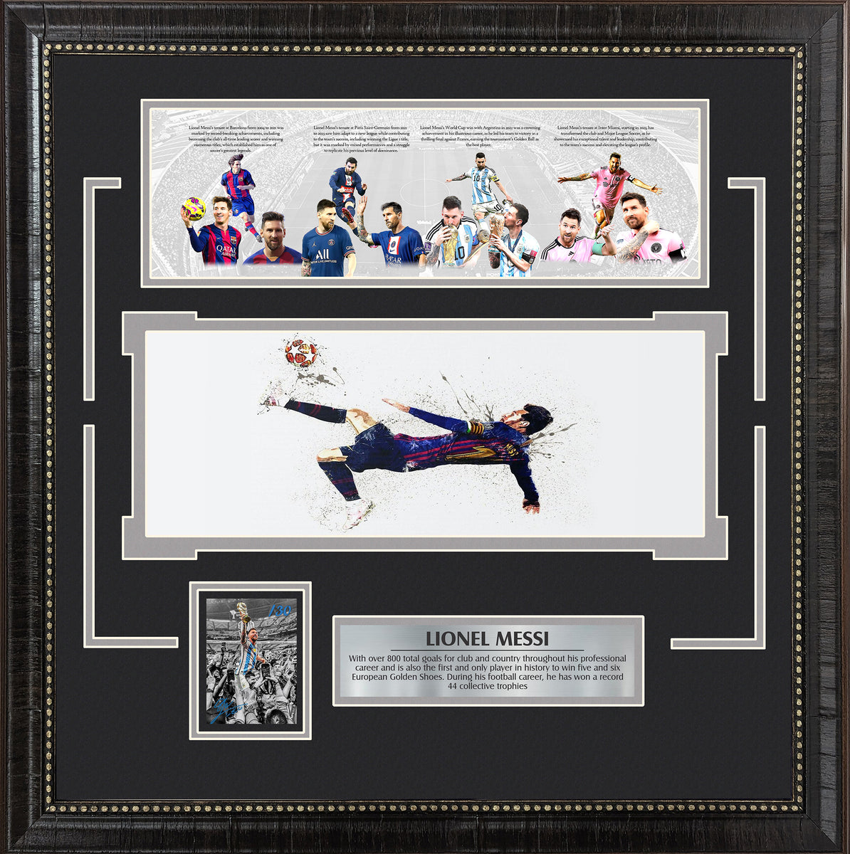Lionel Messi - Through the Years with LTD Card with Facsimile Signatur