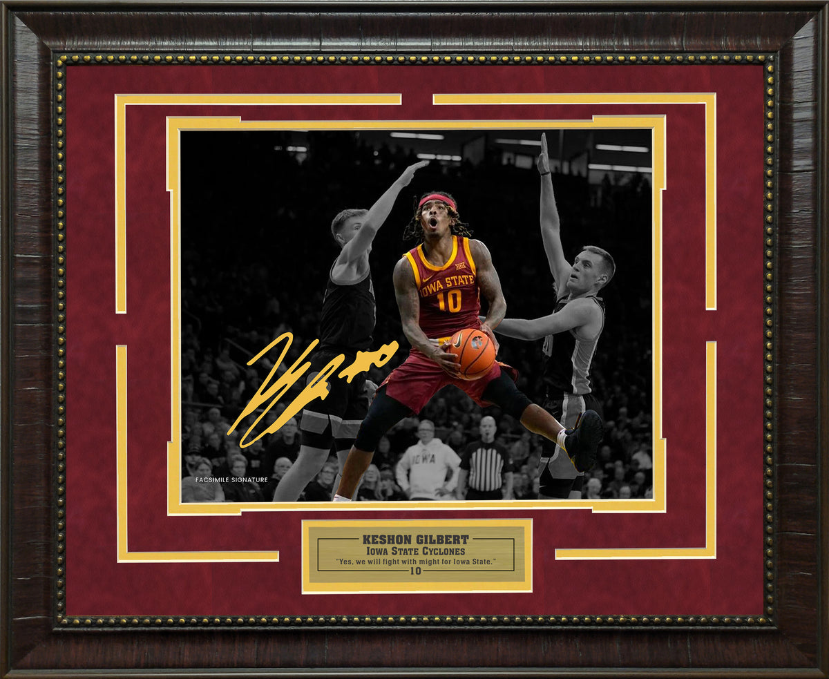 Keshon Gilbert - Iowa State Cyclones - Spotlight with Facsimile Signat