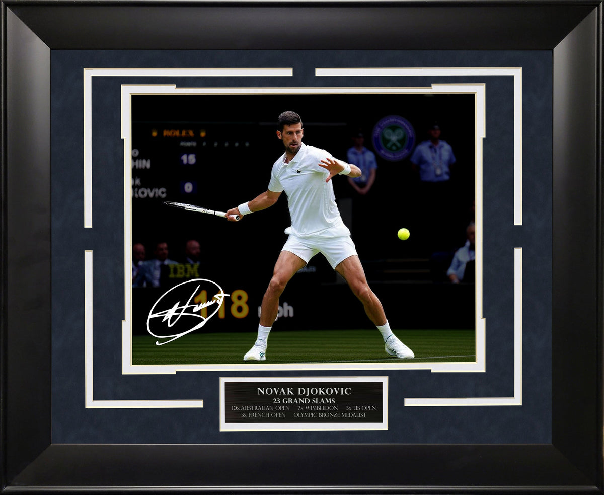 Novak Djokovic Spotlight with Facsimile Signature – Community Auctions