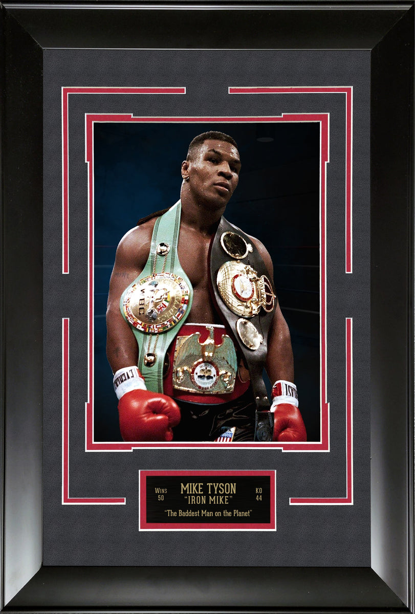 Mike Tyson Wearing Championship Belts