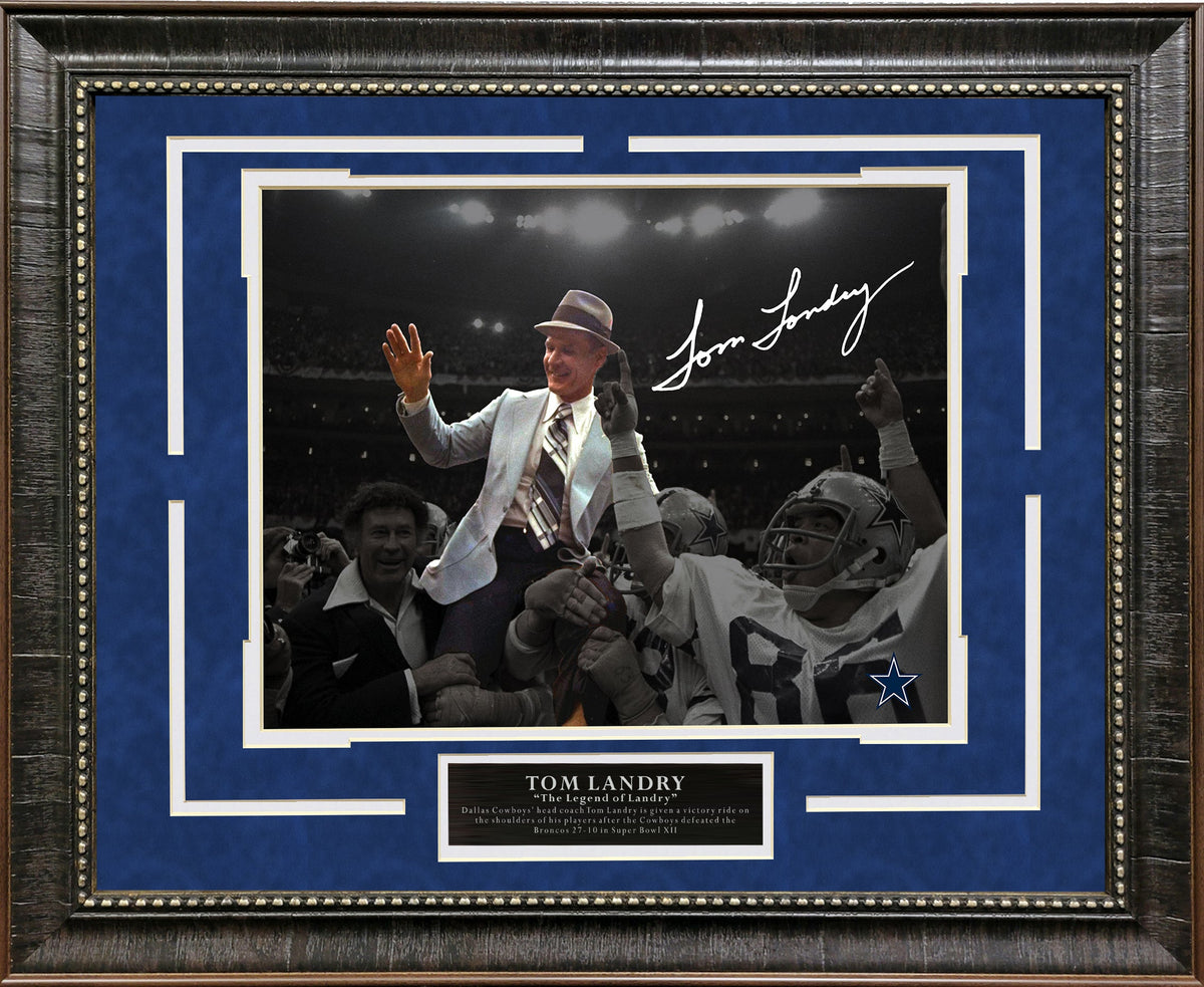 Tom Landry - Dallas Cowboys Spotlight with Facsimile Signature