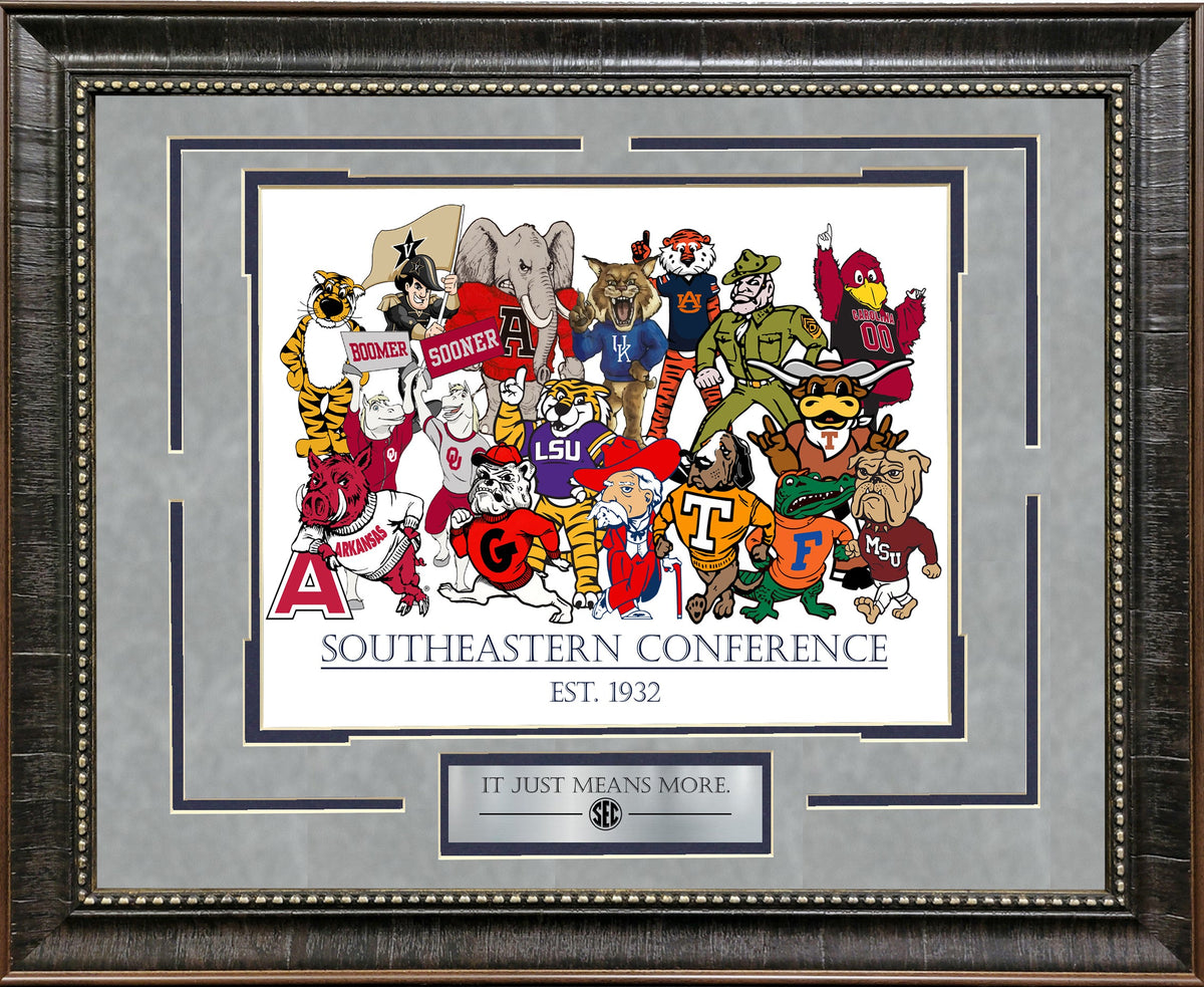 SEC Conference Mascot Collage